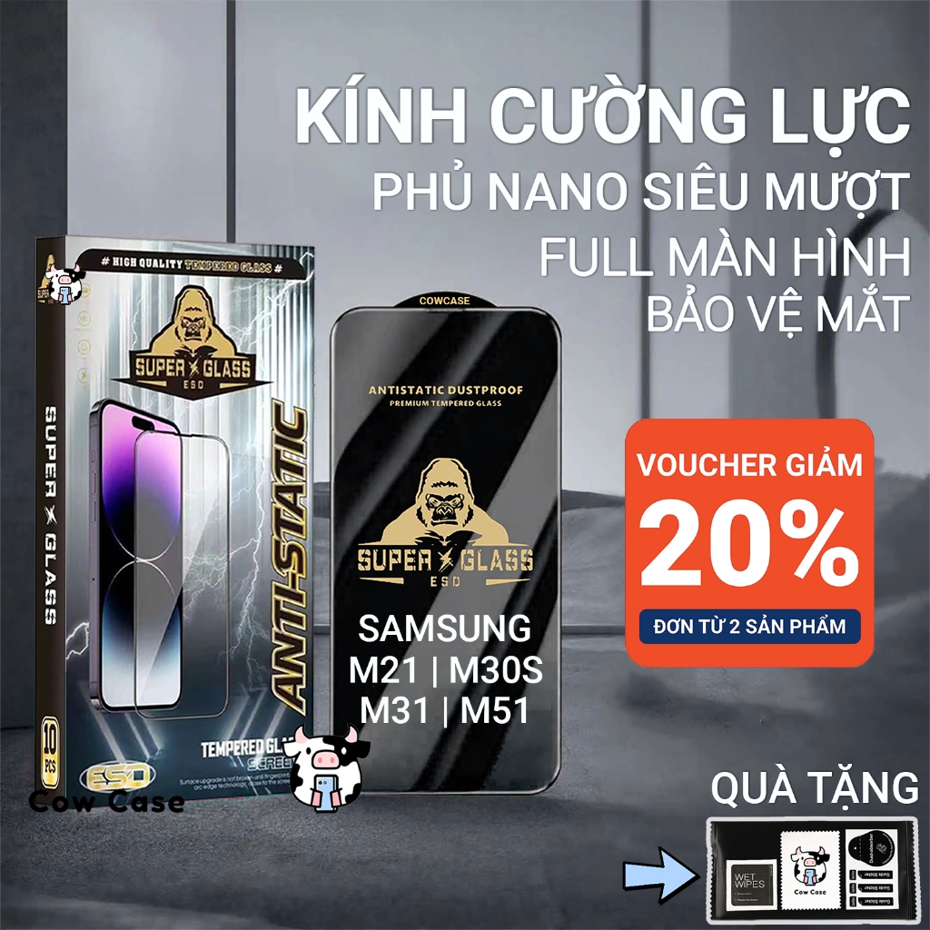 Cường lực Samsung M51, M21, M31, M30S Cow case full màn | Miếng kính ...