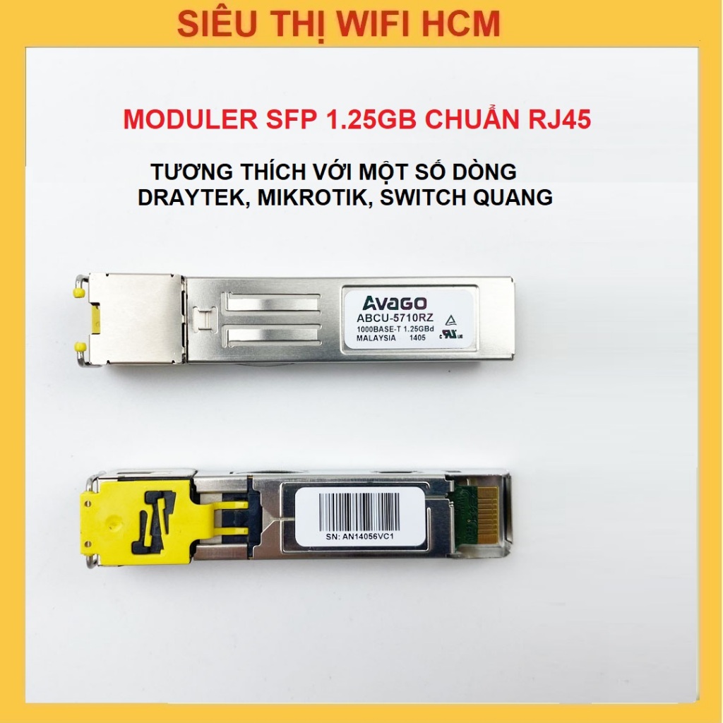 Moduler SFP 1.25GB chuẩn RJ45 tương thích với một số dòng Draytek ...