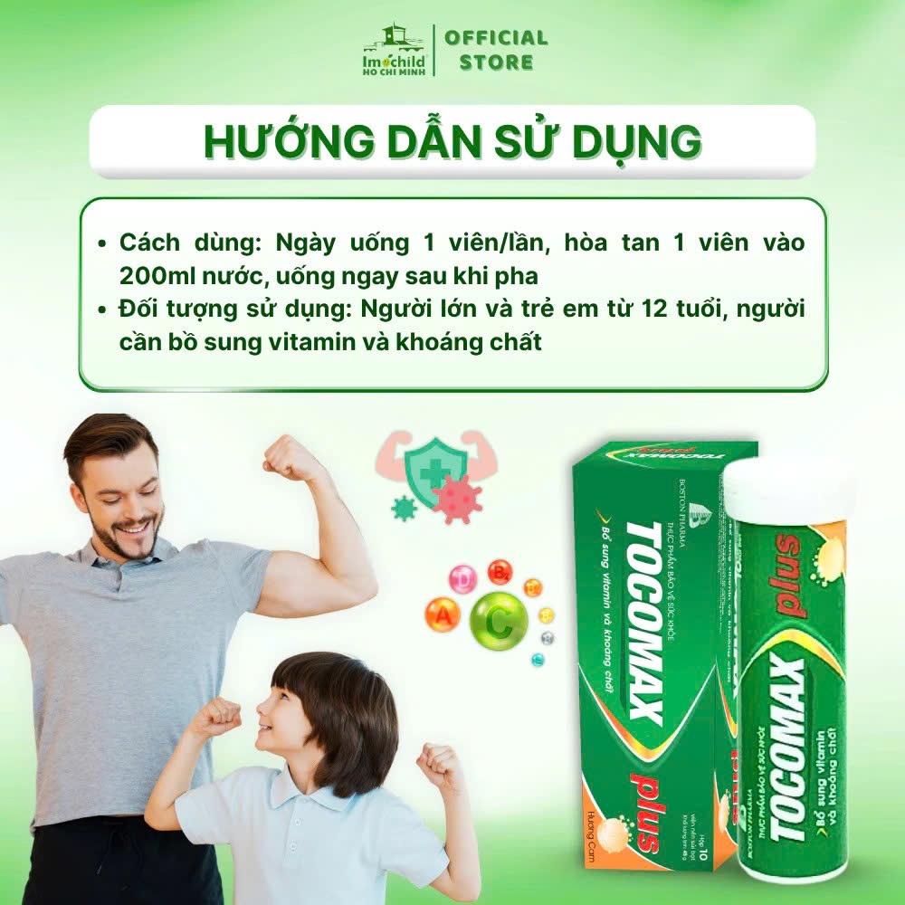 Viên Sủi Tocomax Plus Boston Pharma Bổ Sung Vitamin Khoáng Chất Tuýp 10 ...