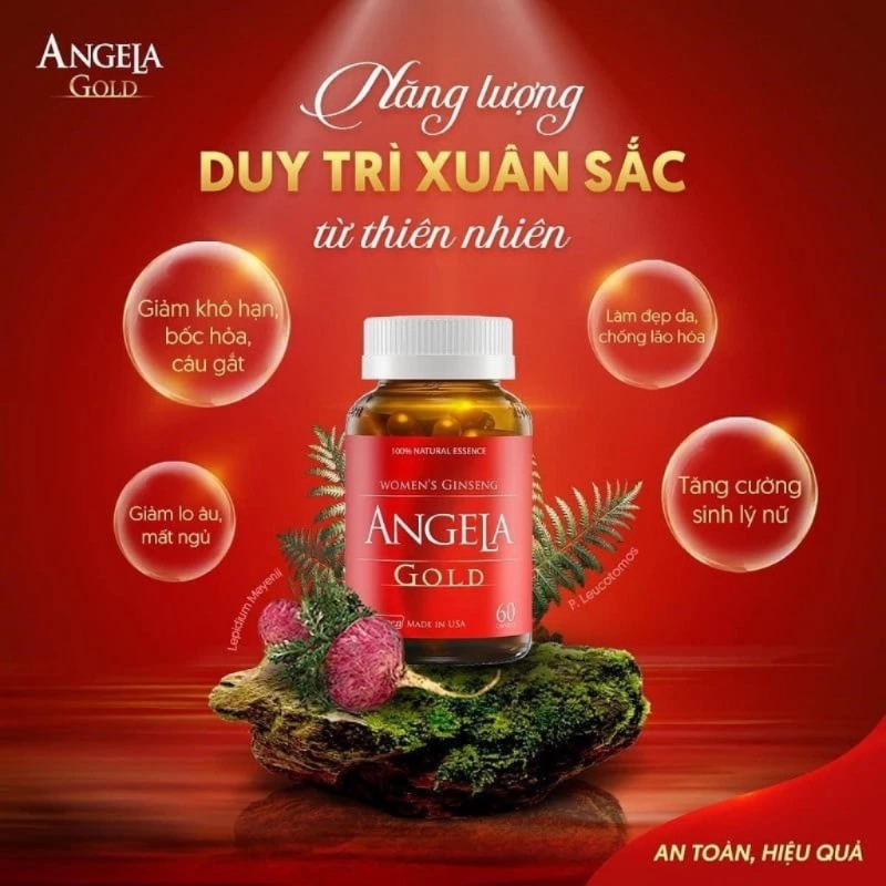 Viên uống sâm Angela Gold Ecogreen hỗ trợ chăm sóc sức khỏe nữ giới ...