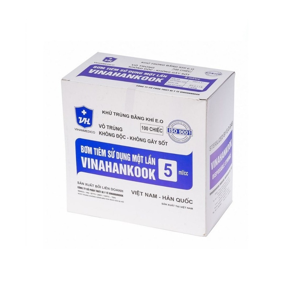 Bơm Kim Tiêm 5ml VINAHANKOOK Dùng 1 Lần - Hộp 100 Chiếc - [HÀNG CHÍNH ...