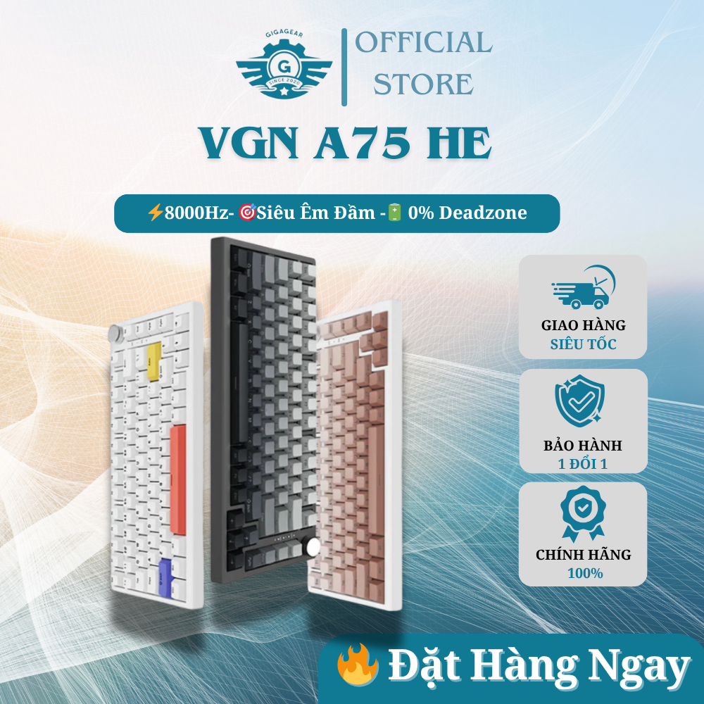[⚡Cực Khủng] Bàn Phím Cơ VGN A75 HE- Rapid Trigger - Hotswap - 8KHz Polling Rate, Gõ Êm Siêu ...