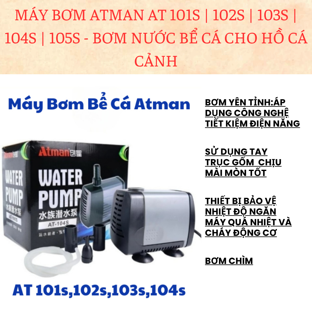 Máy Bơm Atman AT 101S | 102S | 103S | 104S | 105S - Bơm Nước Bể Cá Cho ...