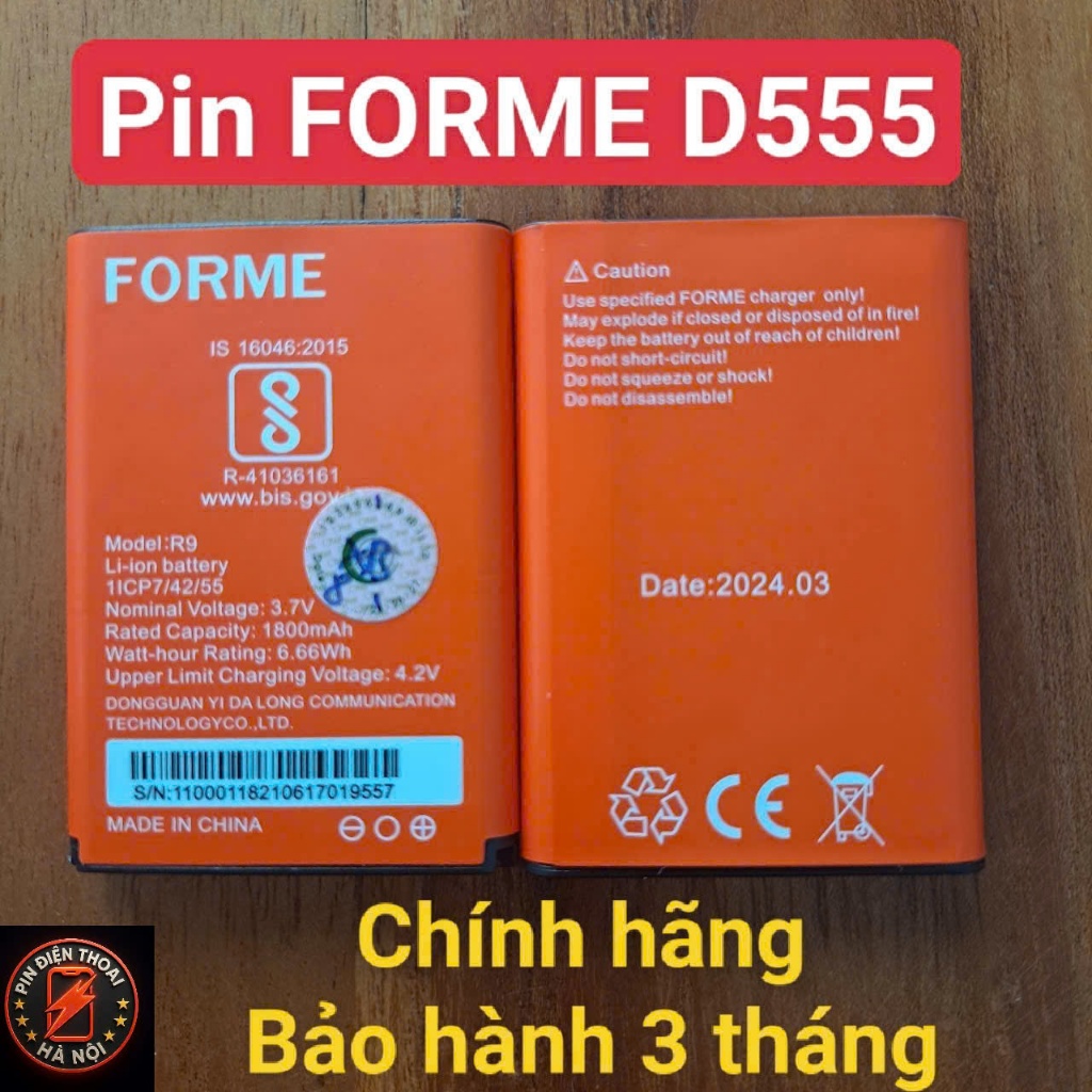 Pin điện thoại FORME D555+ chính hãng - Bảo hành 3 tháng | Shopee Việt Nam