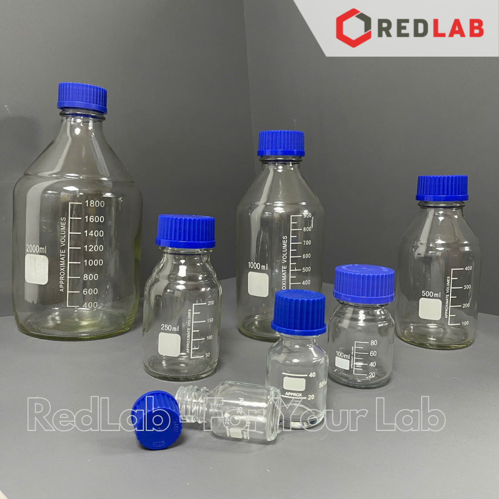 Chai trắng nắp vặn xanh ONELAB 100 250 500 1000 ml - GL45, chai thuỷ tinh soda-lime, đựng mẫu ...