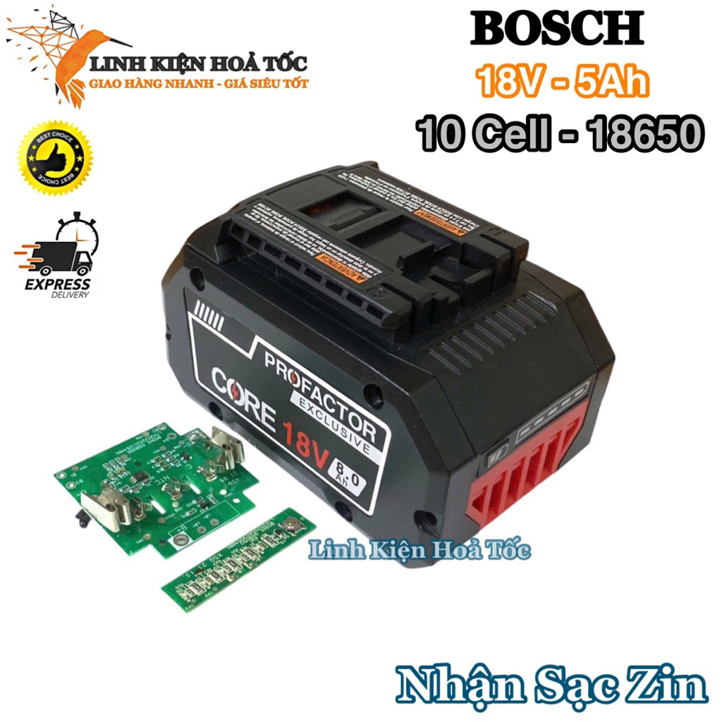 Vỏ & mạch Bosch 18V - 8Ah 10 cell nhận sạc zin (21700) | Shopee Việt Nam