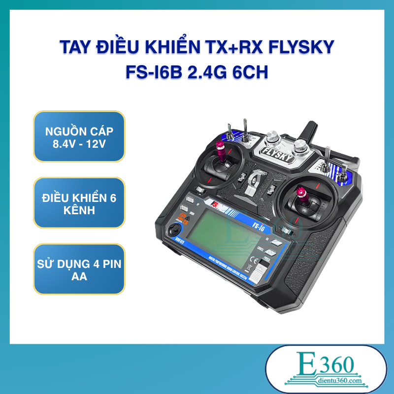 Tay Điều Khiển TX+RX FLYSKY FS-I6B 2.4G 6CH | Shopee Việt Nam