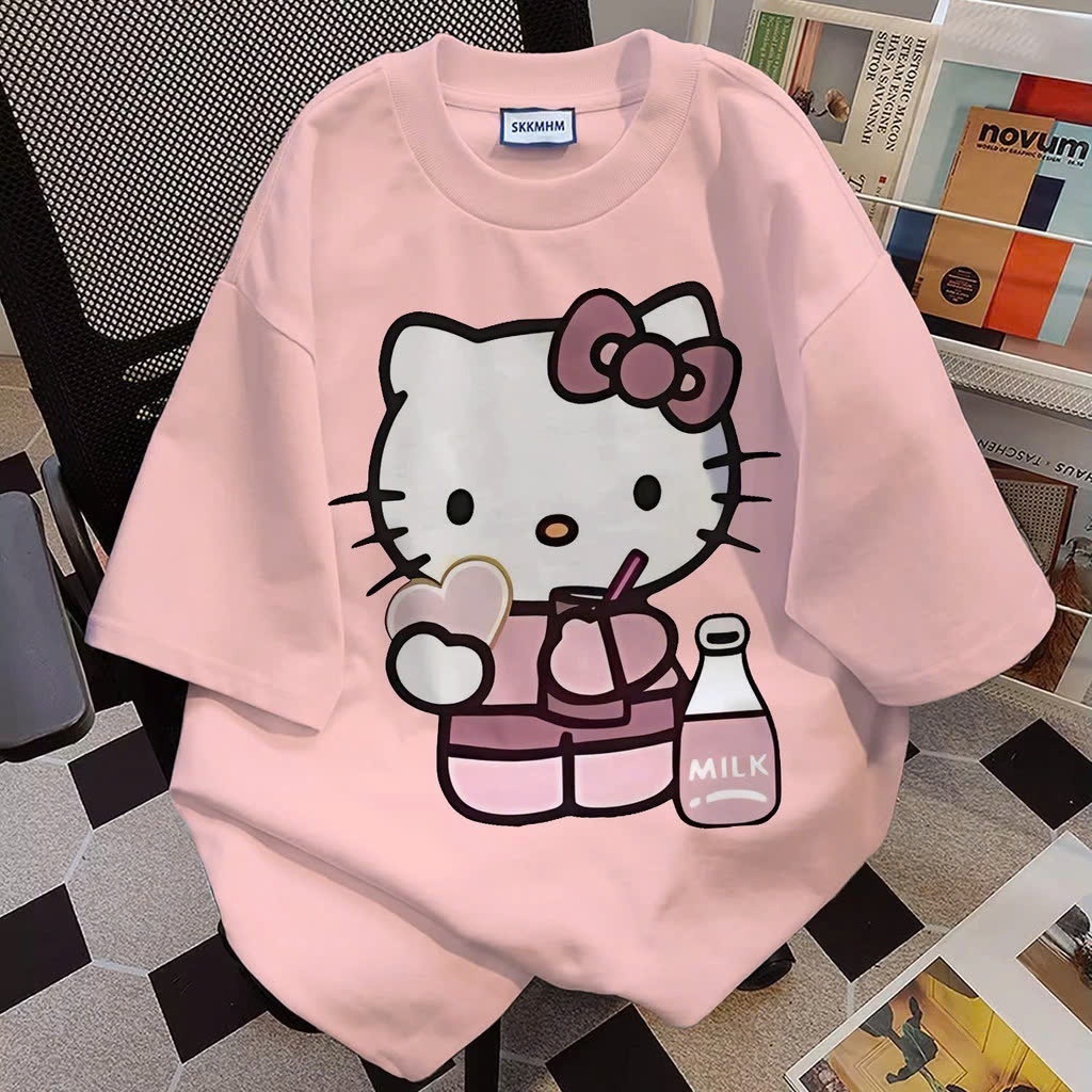 Áo thun tay lỡ Hello Kitty Tim Milk from 65kg- Áo phông nam nữ unisex ...