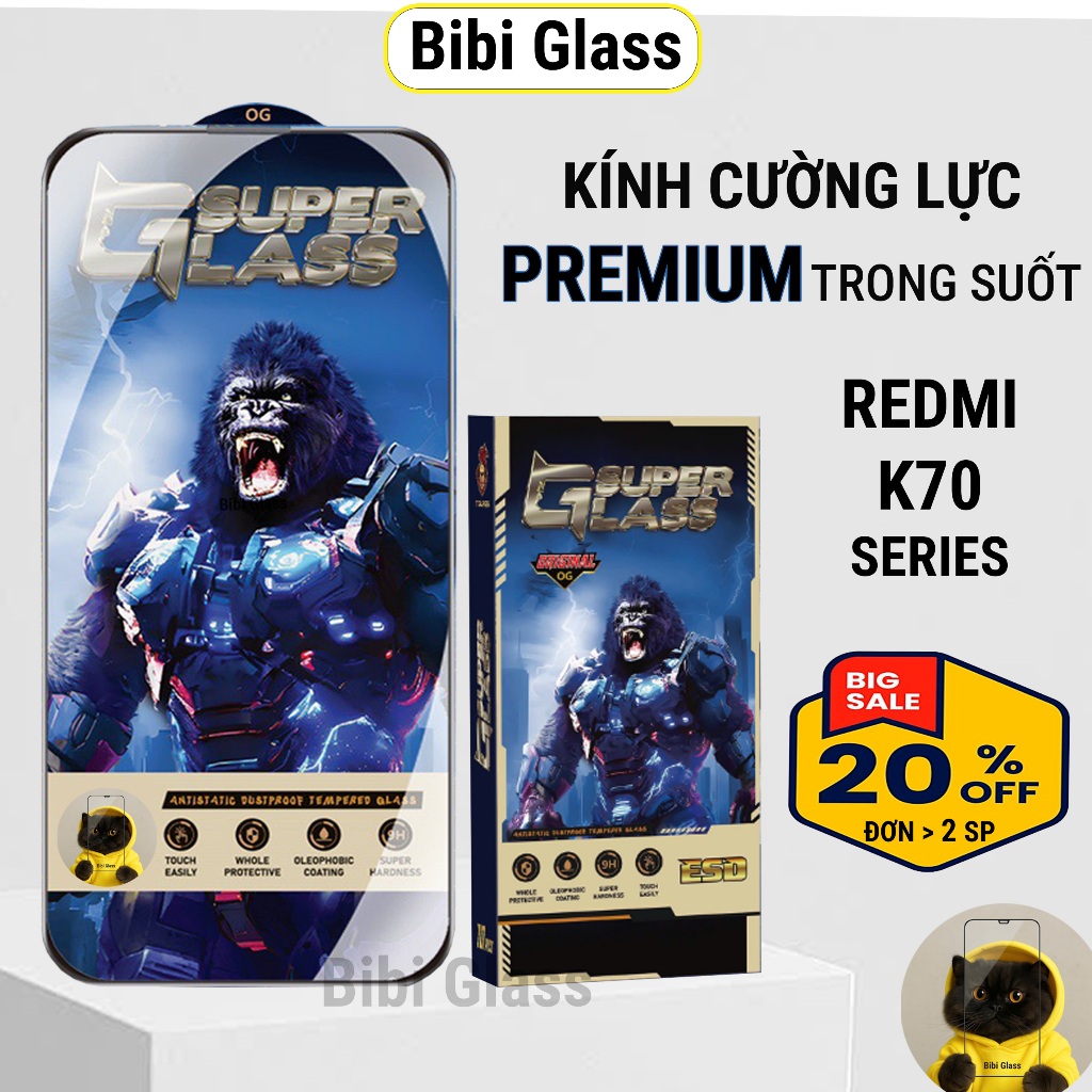 Kính cường lực Redmi K70, K70 pro, K70e premium full màn dán bảo vệ màn ...