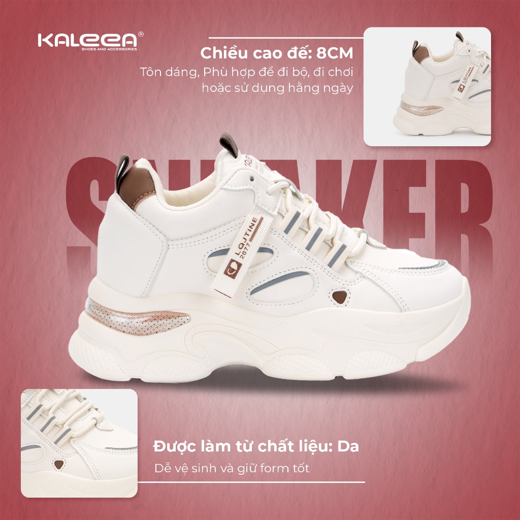Kaleea - Giày Thể Thao Nữ Độn Đế Hack Dáng Chất Da Mềm Đế Cao 7cm ...