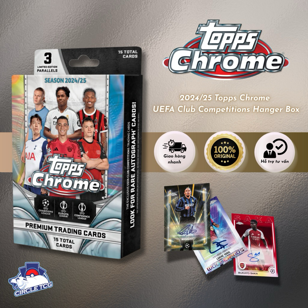 [Circle TCG] 2024/25 Topps Chrome UEFA Club Competitions Hanger Box | Shopee Việt Nam