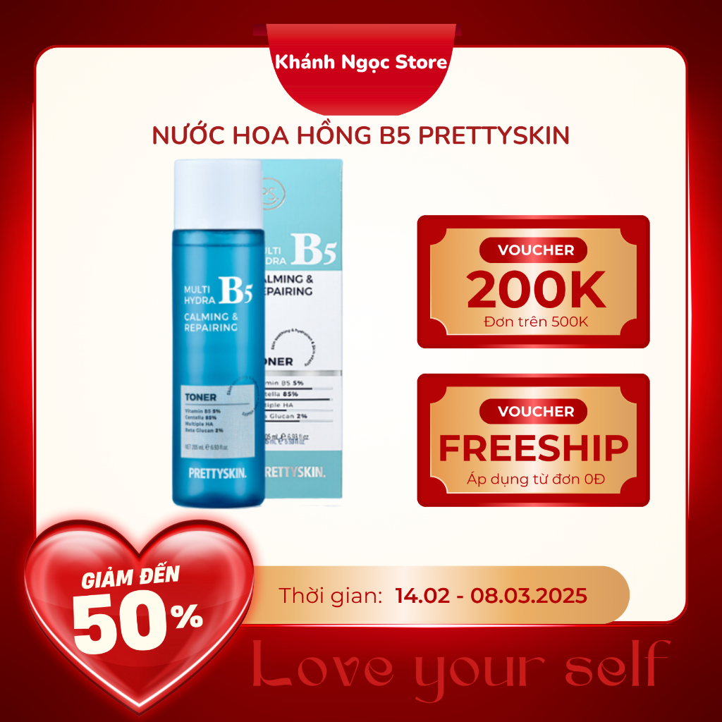 Nước hoa hồng Toner B5 PrettySkin Multi Hydra B5 205ml phục hồi, cấp ẩm ...