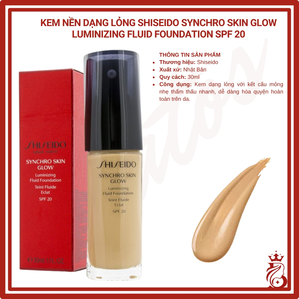 Kem nền dạng lỏng Shiseido Synchro Skin glow Luminizing fluid ...