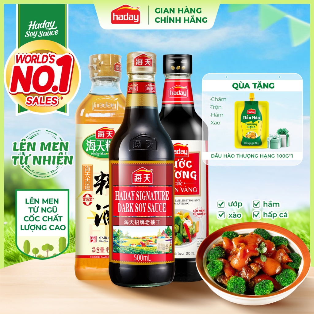Combo 3 Hắc Xì Dầu Hảo Hạng Haday 500ml+ Nước Tương Nhãn Vàng 500ml ...