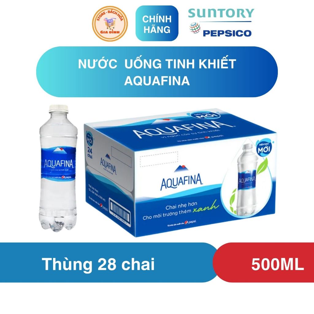 Aquafina Nước Uống Tinh Khiết | Nước Suối - Thùng 28 Chai x 500ML | Shopee Việt Nam