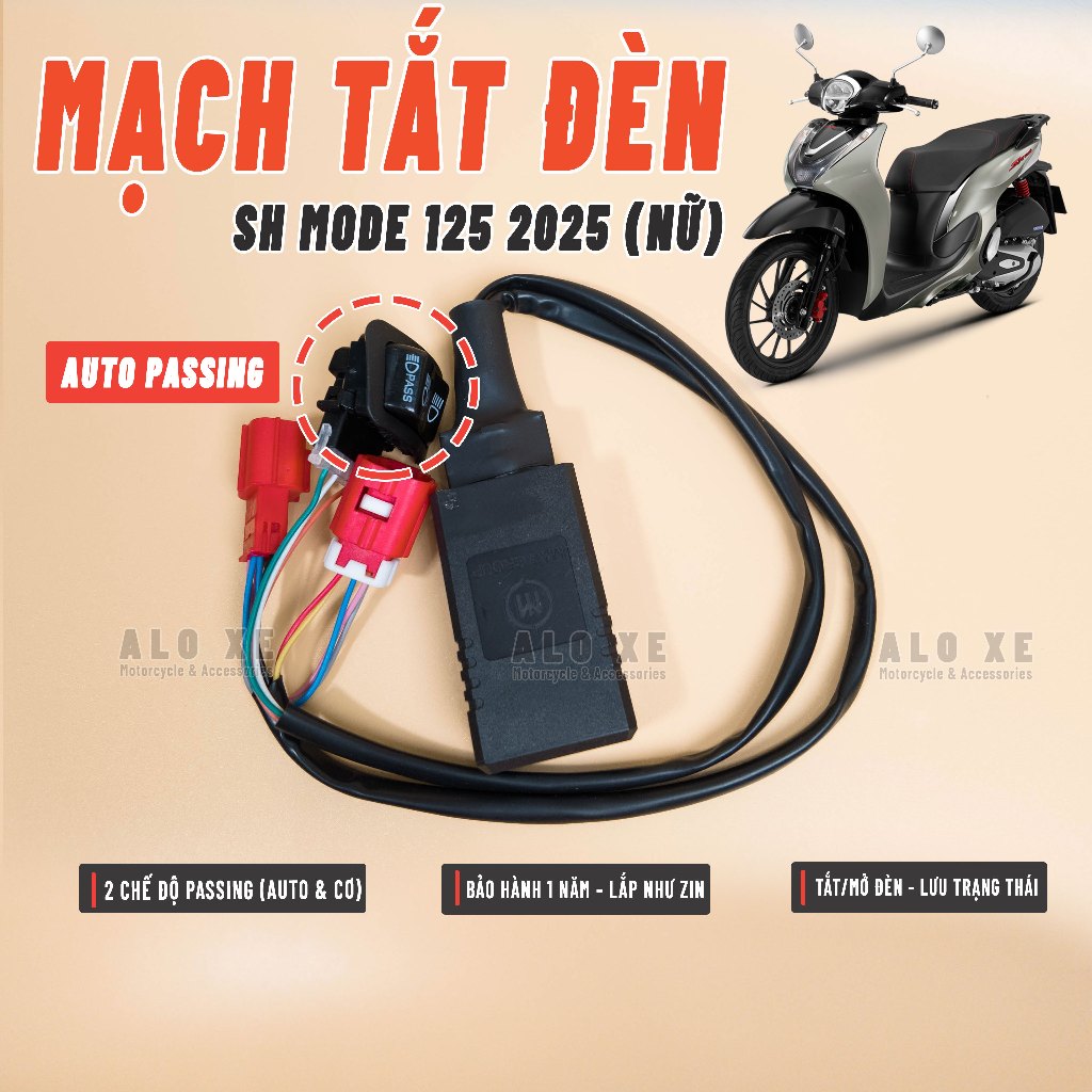 Mạch tắt đèn tích hợp AUTO PASSING xe Sh Mode 125 2020 - 2026 (BH 1 Năm, lắp đặt như zin) - Tặng ...