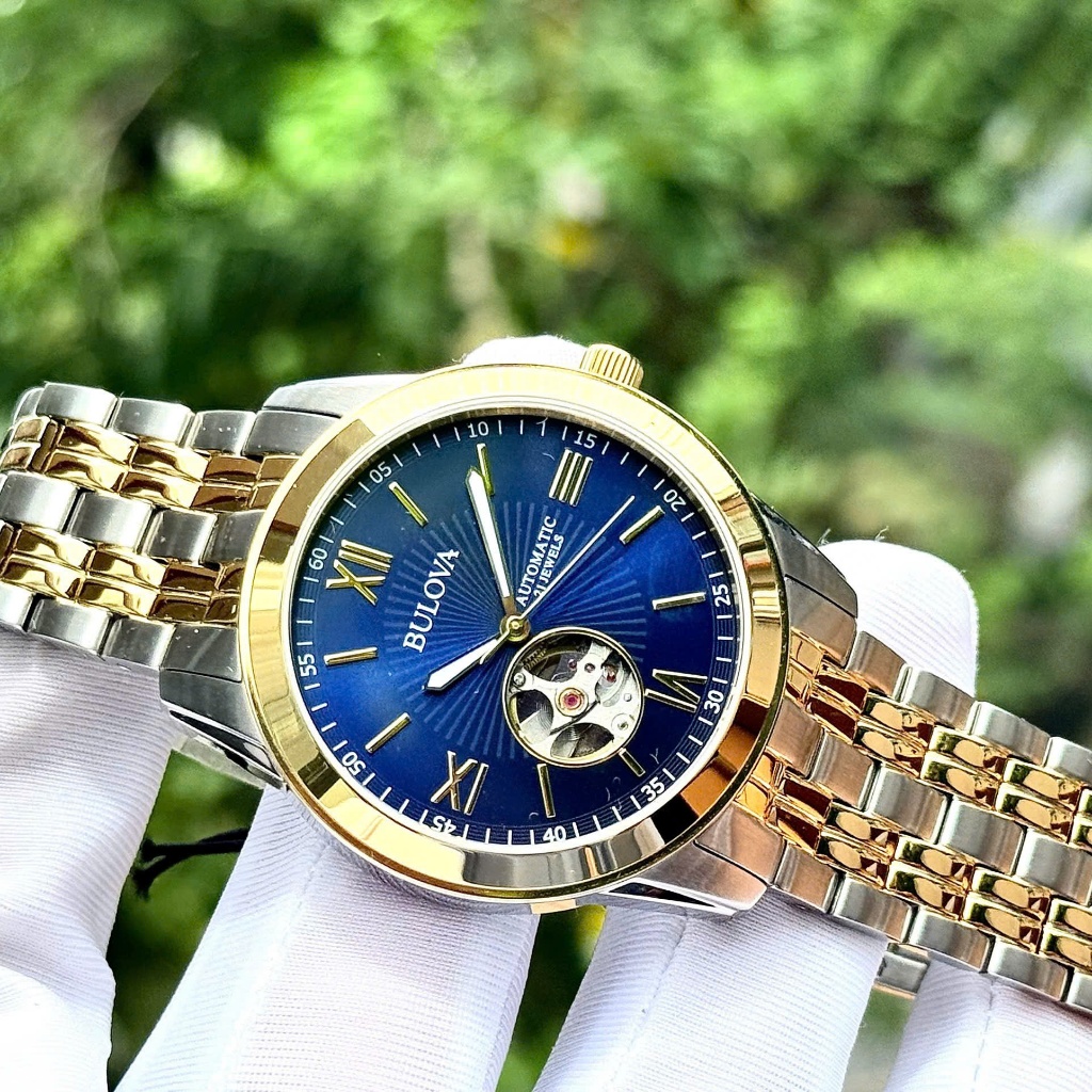 Đồng hồ nam dây thép Bulova Automatic Open Heart 98A263 | Shopee Việt Nam