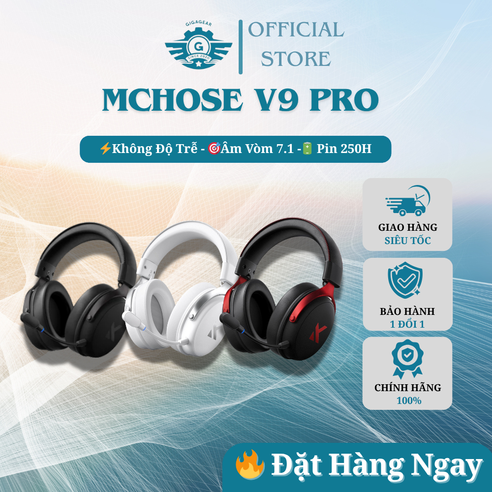 [⚡Cực Hot] Tai Nghe Bluetooth Gaming Mchose V9 Pro | 3 Mode | Âm Thanh Vòm 7.1 | Chống Ồn | Pin ...