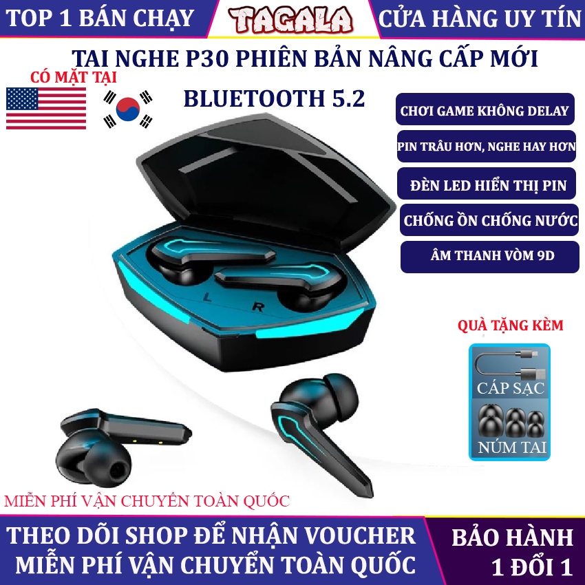 Tai nghe bluetooth 5.1 gaming p30 tai phone không dây nghe nhạc nhét ...