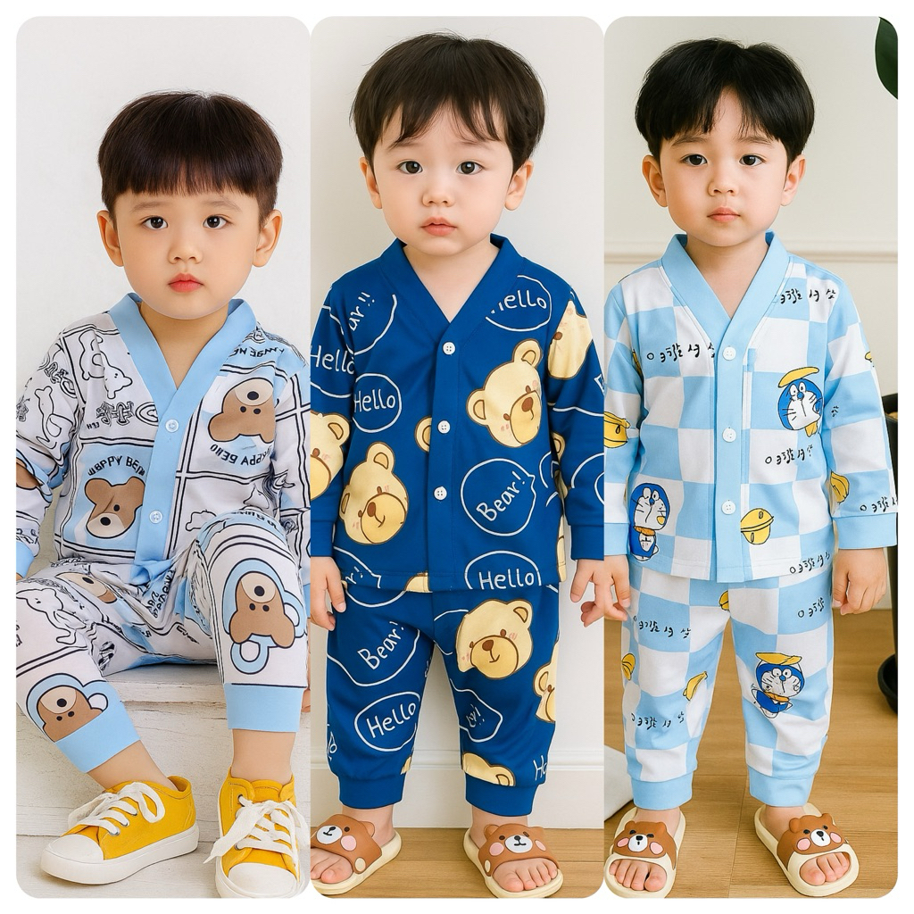 (MINGY BABY)[MG 02]Bộ quần áo dài tay Pijama in 3D - Bộ Pijama cho bé ...