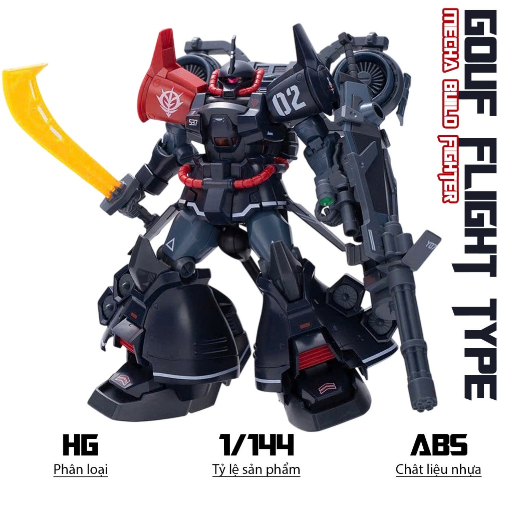 Mô hình HG Gouf Flight Type (Black Custom), 1/144 Mecha, Đồ chơi lắp ...