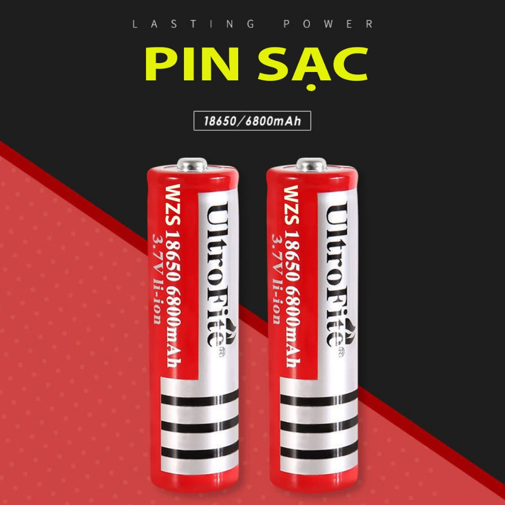 Pin Sạc UltraFire 18650 6800mAh 3.7V Li-Ion - Dùng Cho Đèn Pin Cầm Tay ...