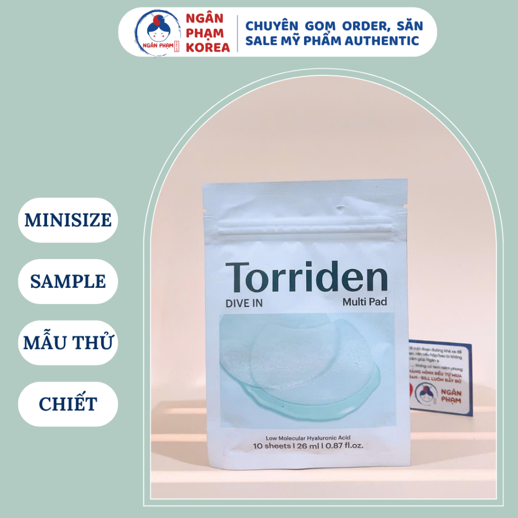 Túi 10 miếng Pad đa năng Torriden Dive In chứa Hyaluronic Acid | Shopee ...