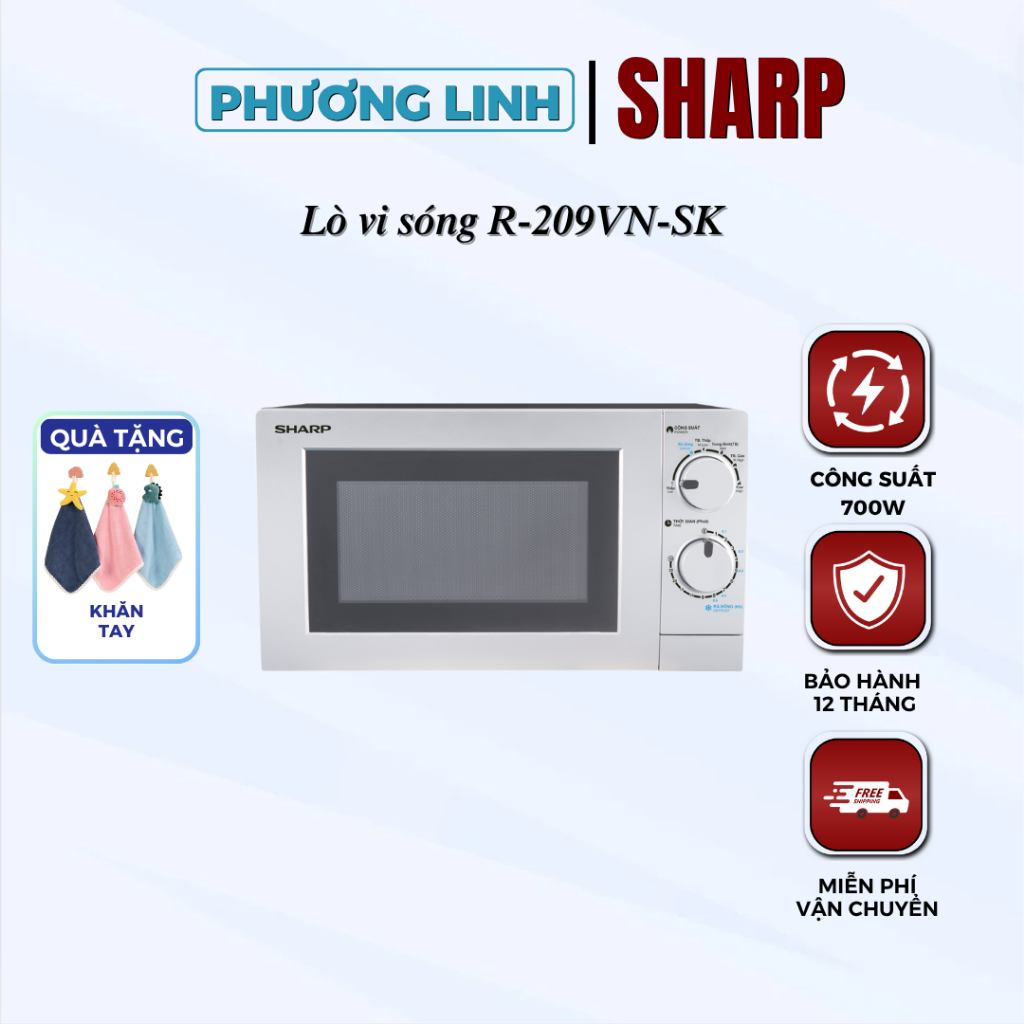 Lò vi sóng Sharp R-209VN-SK - Dung tích 20 lít - Hàng chính hãng - Bảo hành 12 tháng | Shopee ...