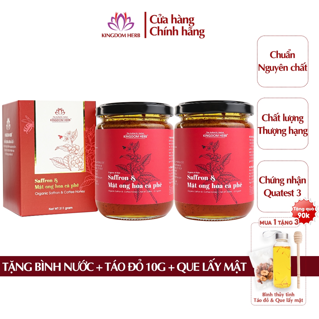 Combo saffron ngâm mật ong Kingdom Herb chính hãng, loại thượng hạng ...