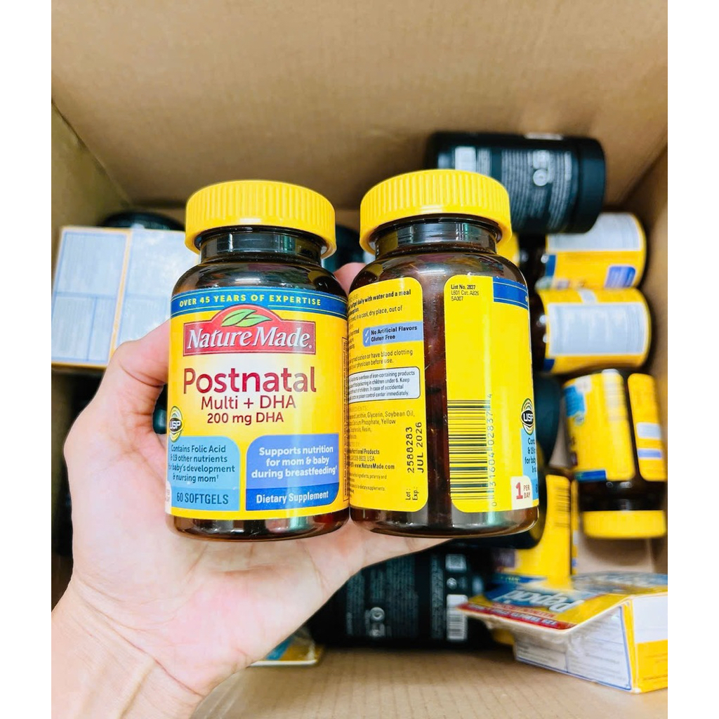 Nature Made Postnatal Multi Vitamins DHA 200mg | Shopee Việt Nam
