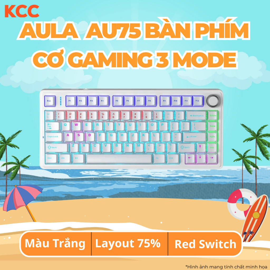Bàn phím cơ gaming AULA F75 Red Switch – LED RGB đẹp, gõ siêu êm, build ...