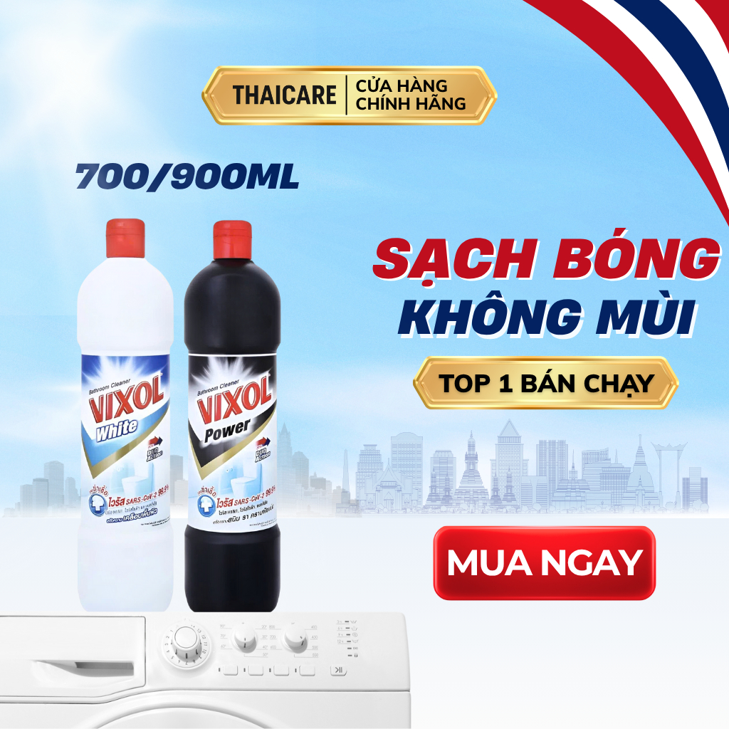 Nước Tẩy Bồn Cầu Vixol 900ml/700ml – Đánh Bay Ố Vàng, Khử Mùi Hôi, Sáng ...