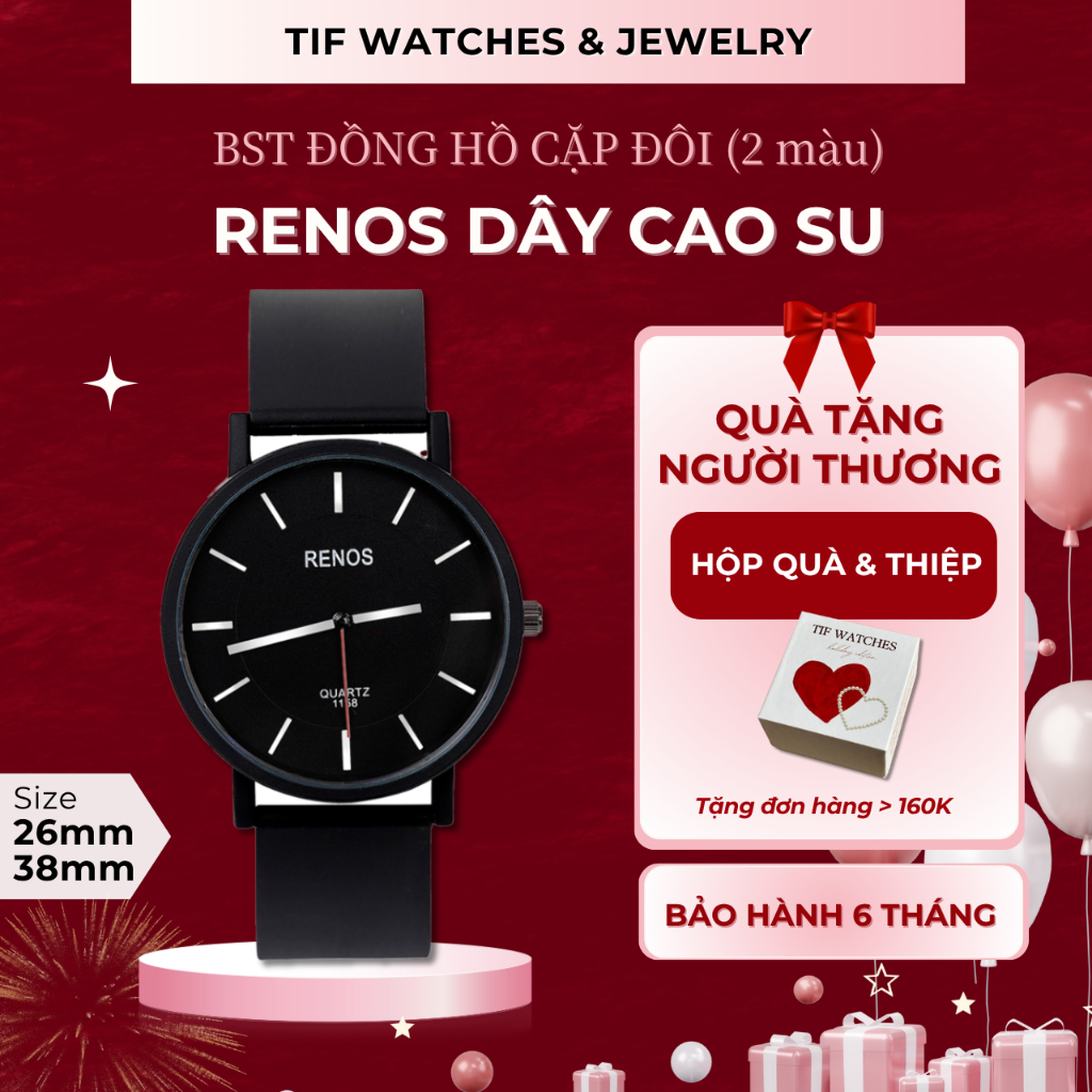 Đồng Hồ Nam Nữ Chính Hãng RENOS Tif Watches - Đồng Hồ Đôi Dây Cao Su ...