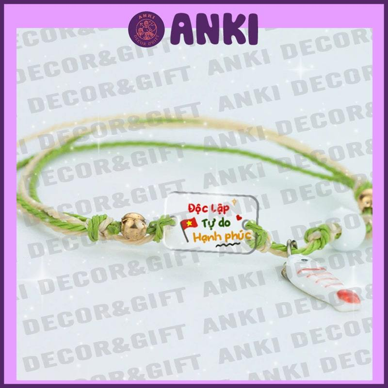 5 charm vòng tay yêu nước Việt Nam, charm 2 lỗ làm handmade, charm mica ...