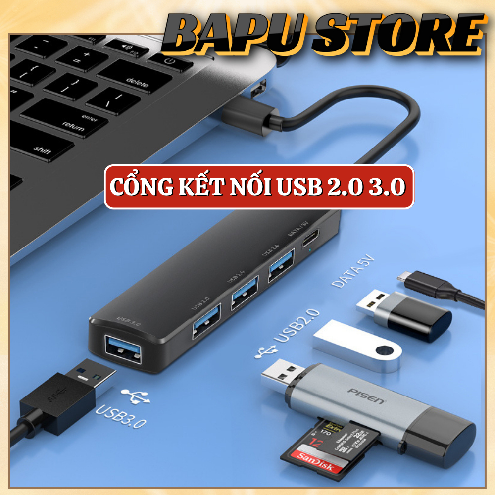 Hub USB chia cổng chuyển đổi 2.0 4 7in1/ 4in1 bộ chia USB có công tắc ...
