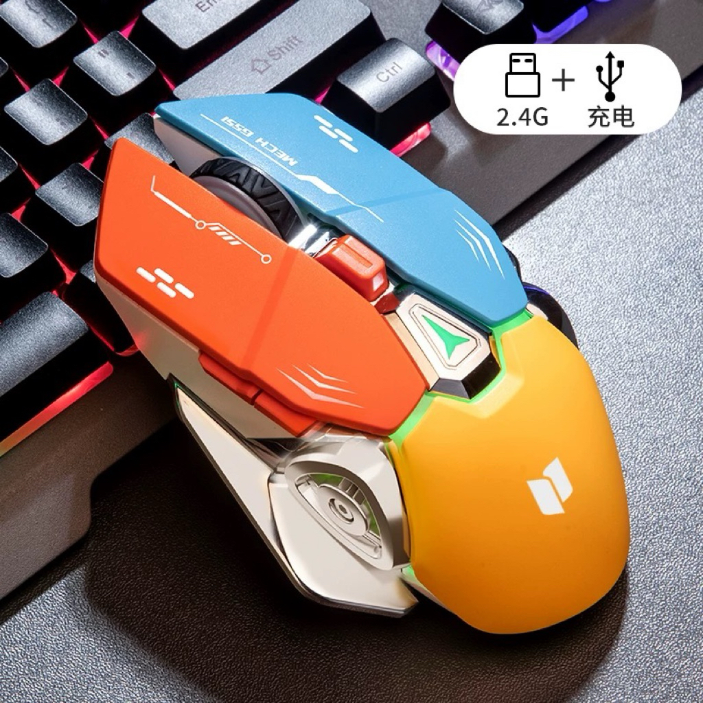 Chuột không dây TEKKIN G68 gaming máy tính 6 nút silent tắt âm led RGB ...