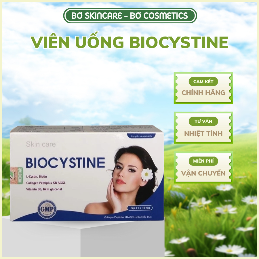Biocystine Viên uống hỗ trợ đẹp da, giảm nhờn mụn và tóc khoẻ đẹp (30 ...