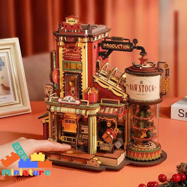 Hộp nhạc gỗ cơ động học DIY Rolife Dream Gift Factory Music Box 3D ...