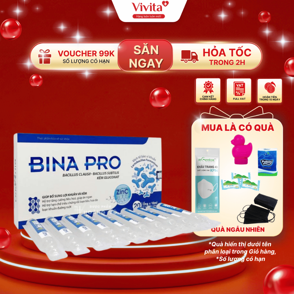[ CAM KẾT HÀNG THẬT] Men Vi Sinh BINA PRO Hỗ Trợ Tiêu Hóa Tăng Cường Hệ ...