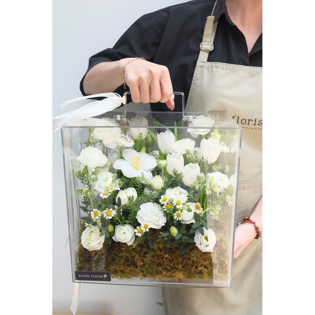 box mica 30x30x15cm mix hoa ngẫu nhiên tone màu tuỳ chọn ib tiệm trước ...