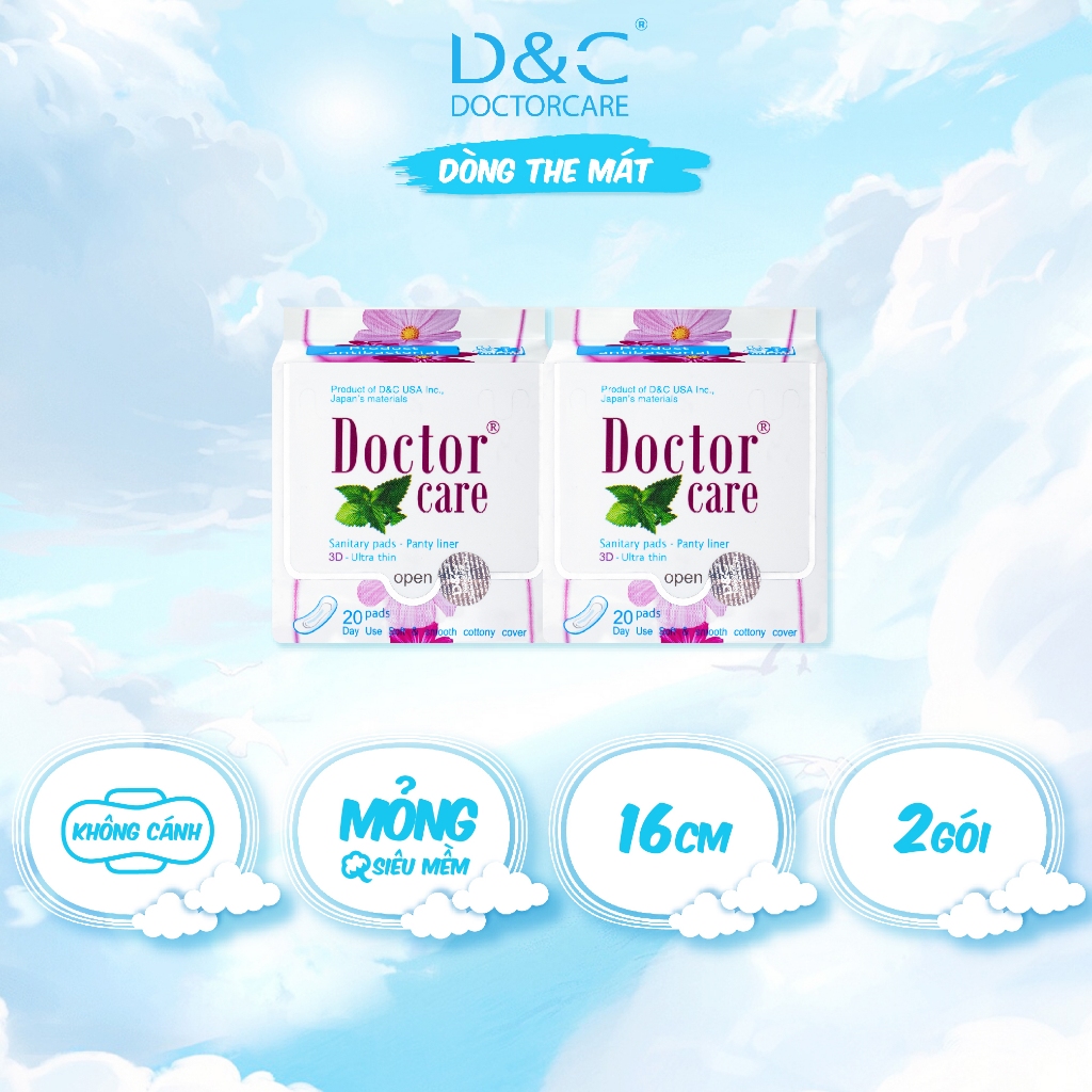 Băng vệ sinh thảo dược D&C Doctor Care hàng ngày 16 cm Combo 2 gói ...