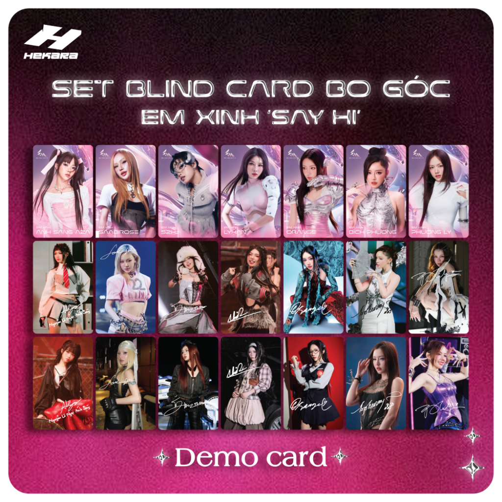 Photocard Em Xinh Say Hi, Set Blind Phottocard EXSH Combo 7-9 Card Tự ...