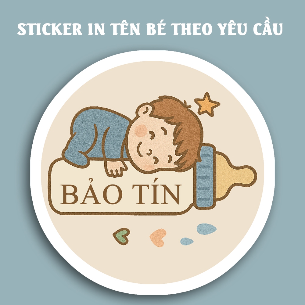 390 Sticker In Tên Theo Yêu Cầu - Mẫu TEM TRÒN DÁN BÌNH SỮA CHO BÉ ...