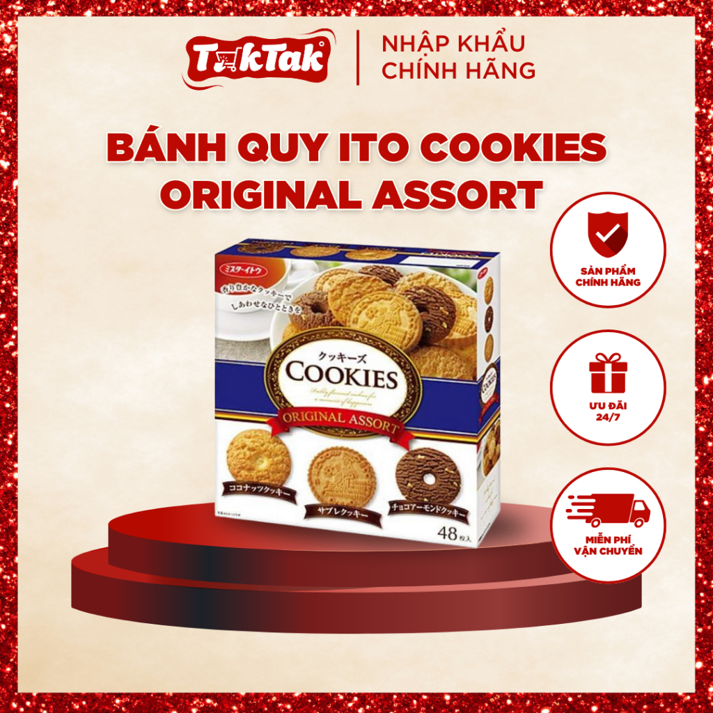 BÁNH QUY COOKIES ORIGINAL ASSORT NHẬT BẢN HỘP 48 CHIẾC 528G | Shopee Việt Nam