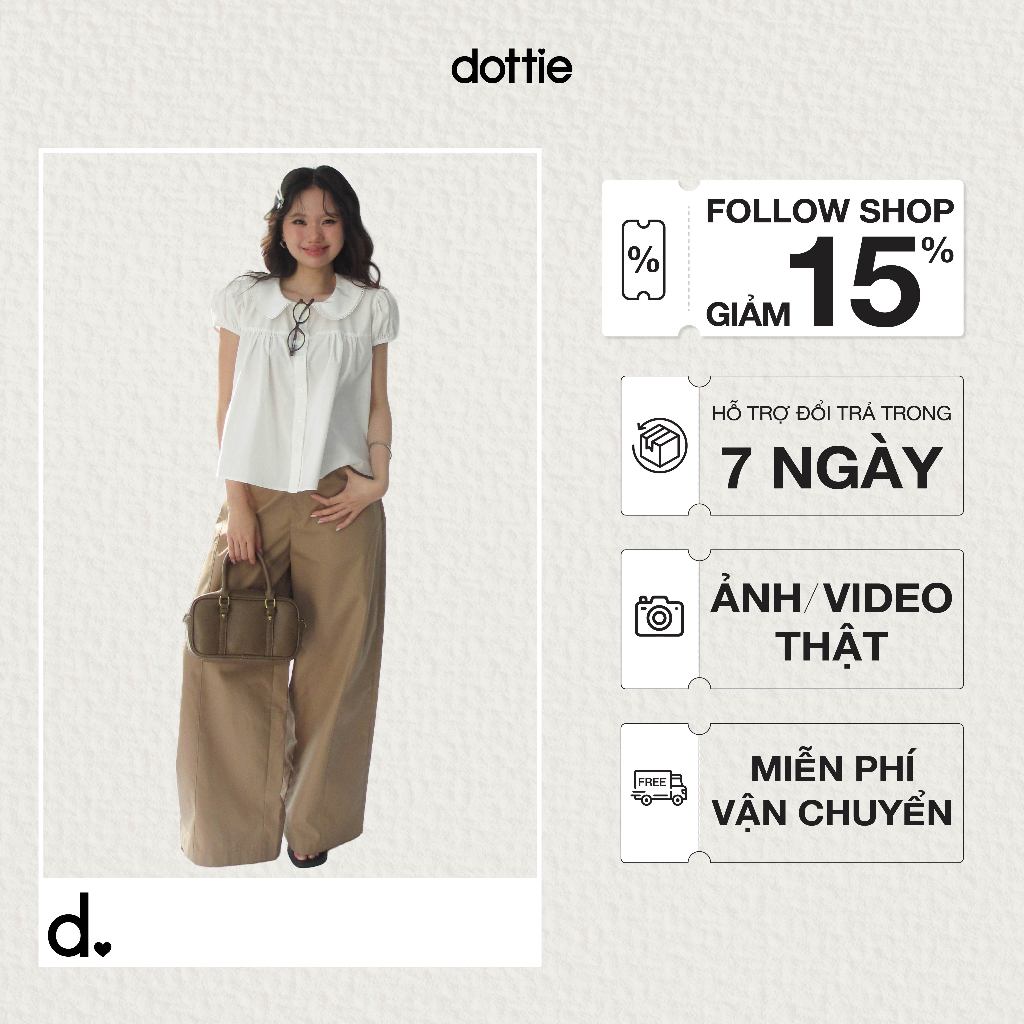[NEW ARRIVAL] DOTTIE - Quần kaki ống rộng - Nâu - Q0401 | Shopee Việt Nam