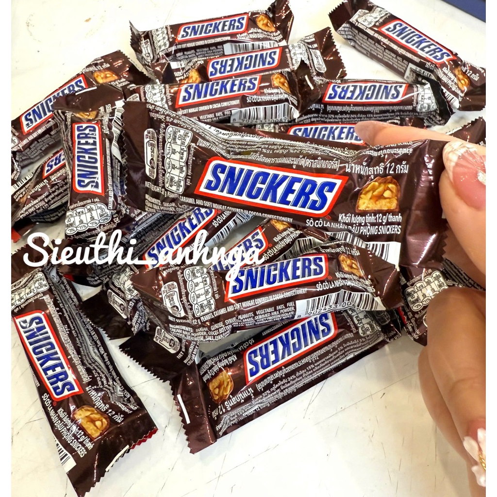 Combo 5 - 10 thanh Kẹo socola Snickers nhân bơ đậu phộng 12g | Shopee ...