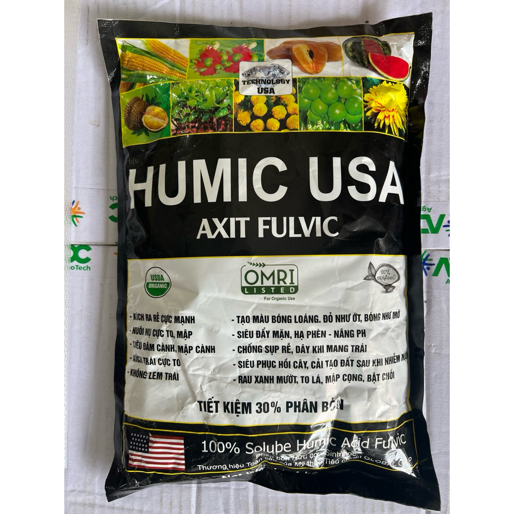 HUMIC USA AXIT FULVIC [ gói 1kg] pha 800 lít nước là phân hữu cơ- kích ...