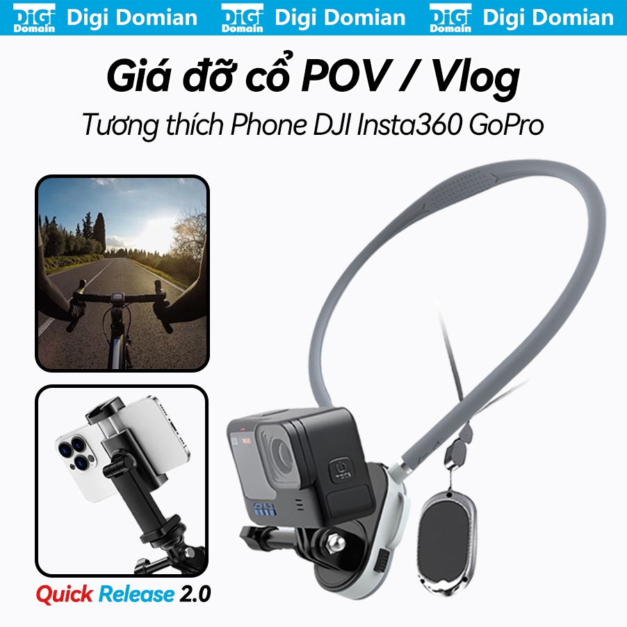 Digi Giá đỡ điện thoại di động cổ chống rung cho POV video Vlog Live ...