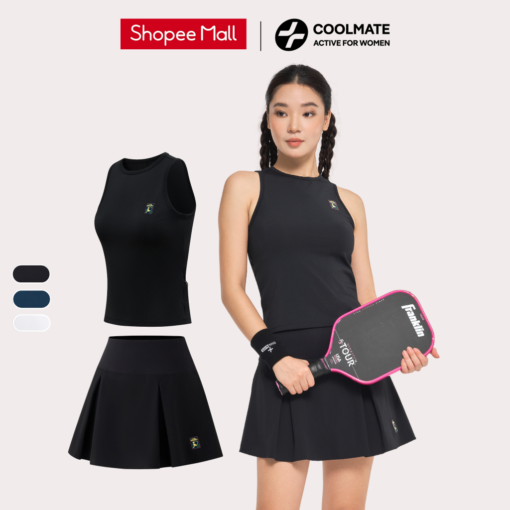 Set thể thao pickleball nữ áo tanktop Smash Shot & chân váy chữ A ...