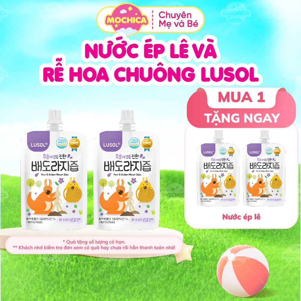 [MUA 1 TẶNG 1] Nước ép lê và rễ hoa chuông đen nguyên chất Lusol cho bé ...